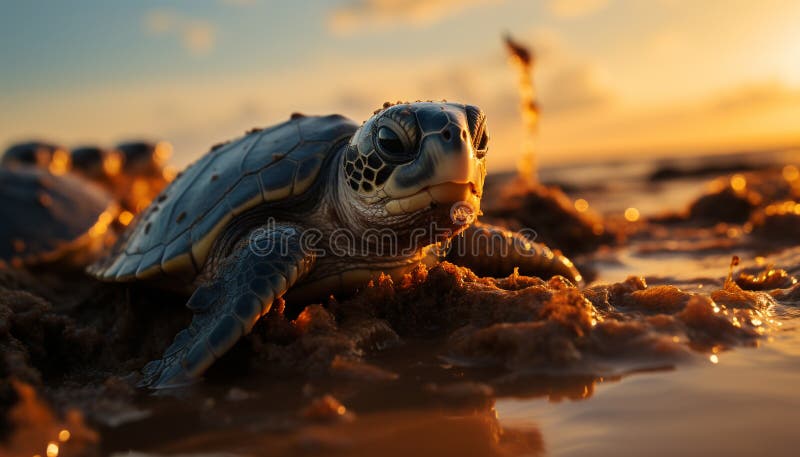 Slow Turtle Climbing Up the Building Stock Image - Image of historic ...