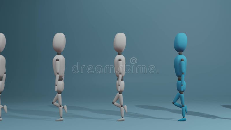 Slow Walking Group of People. Looped Stock Footage - Video of creative ...