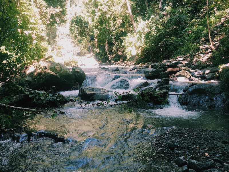 Slow waterfall stock photo. Image of green, waterfall - 264040344