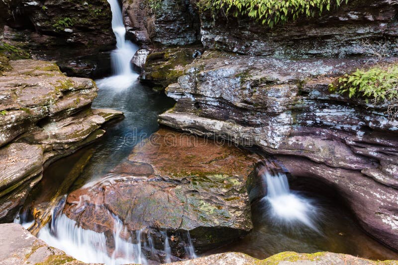 3 Slow Waterfalls stock image. Image of nature, glen - 75631079