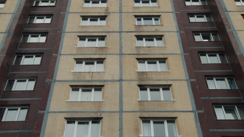 Slow Zoom Out on Large Old Panel Apartment Building Stock Video - Video ...