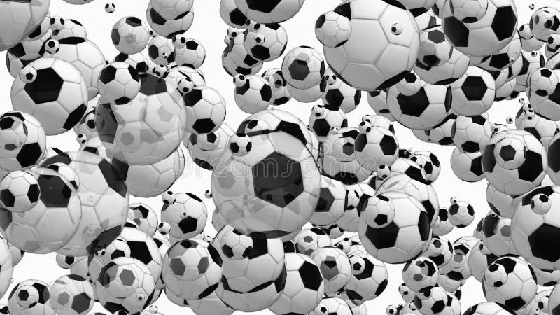 Falling Soccer Balls Motion Graphics with Green Screen Background Stock ...