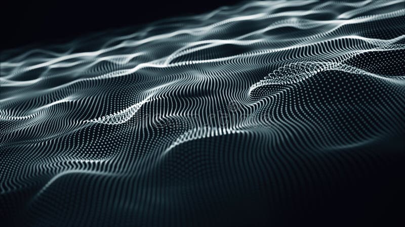 Vj Loop of Slowly Flowing Waves of Particles Changing Color. Stock ...