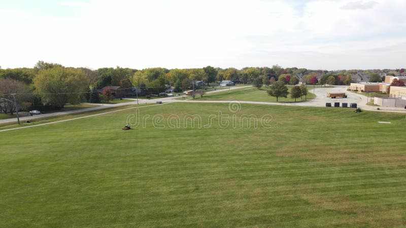 Slowly Flying Over of Various School or Community Fields in a Lawn ...