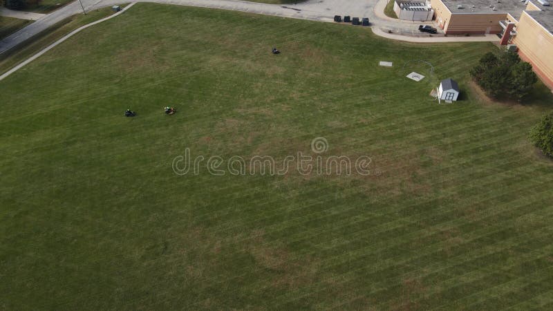 Slowly Flying Over of Various School or Community Fields in a Lawn ...