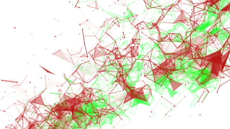 Slowly Flying Red and Green Particles on a White. 3d Render Stock ...