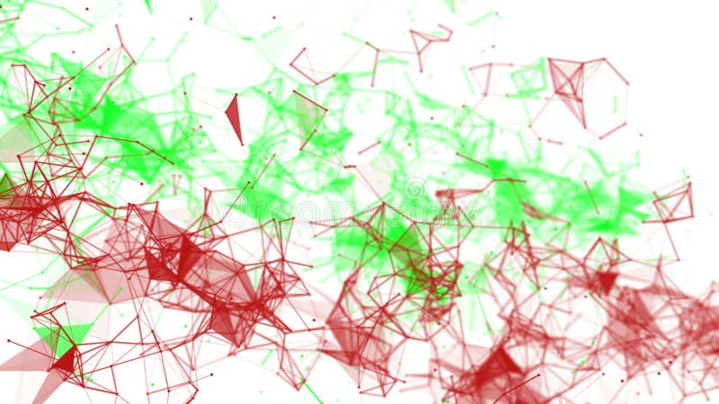 Slowly Flying Red and Green Particles on a White. 3d Render Stock Video ...