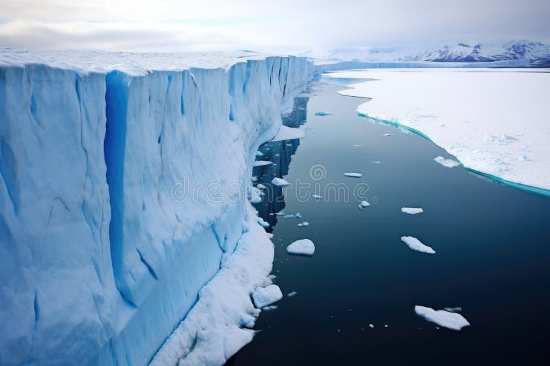 A Slowly Melting Glacier, Signifying the Effects of Global Warming ...