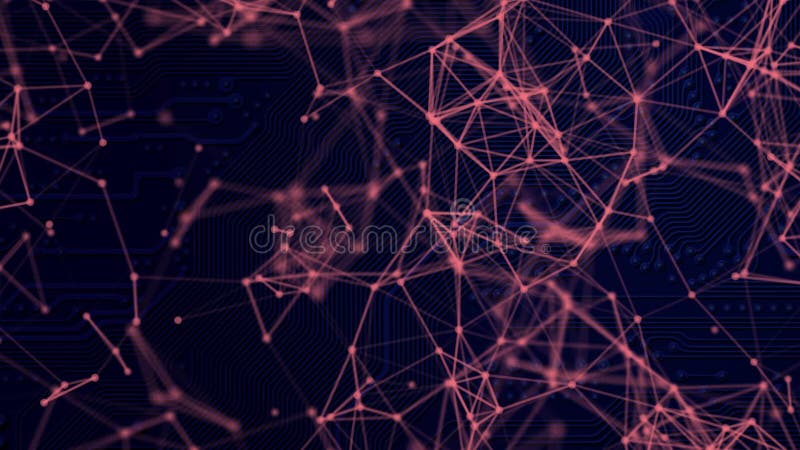 Slowly Moving Red Connecting Particles, Complex Structure Stock Footage ...