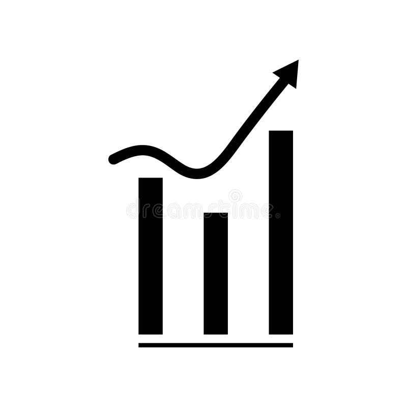 Slowly Rising Graph and Bar Graph Icon. Editable Vectors Stock ...