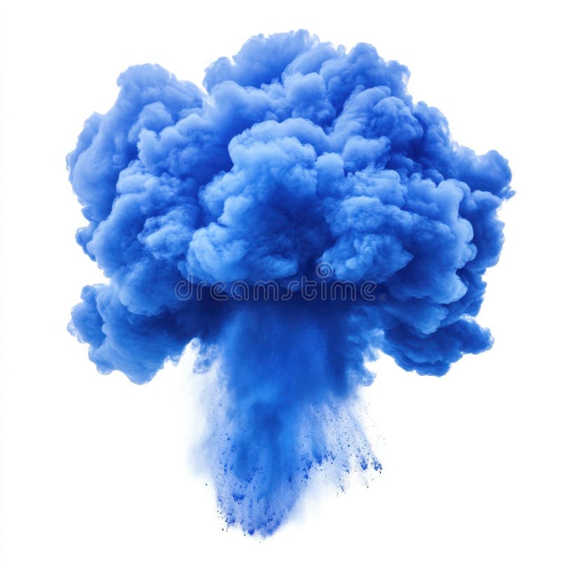 Slowly Spreading Light Blue Blue Powder Splash Ink Cloud Creates a ...