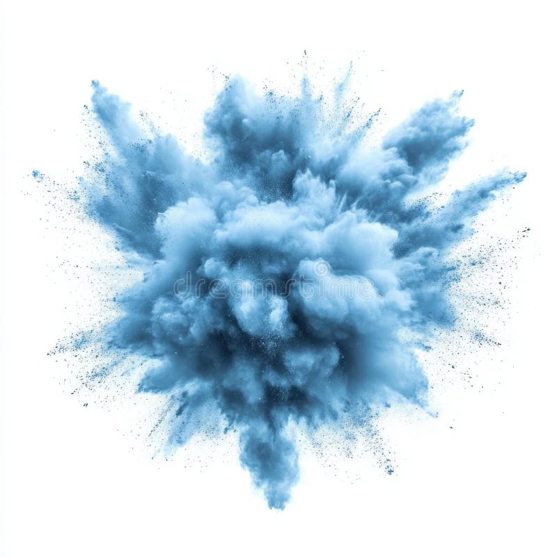 Slowly Spreading Light Blue Blue Powder Splash Ink Cloud Creates a ...