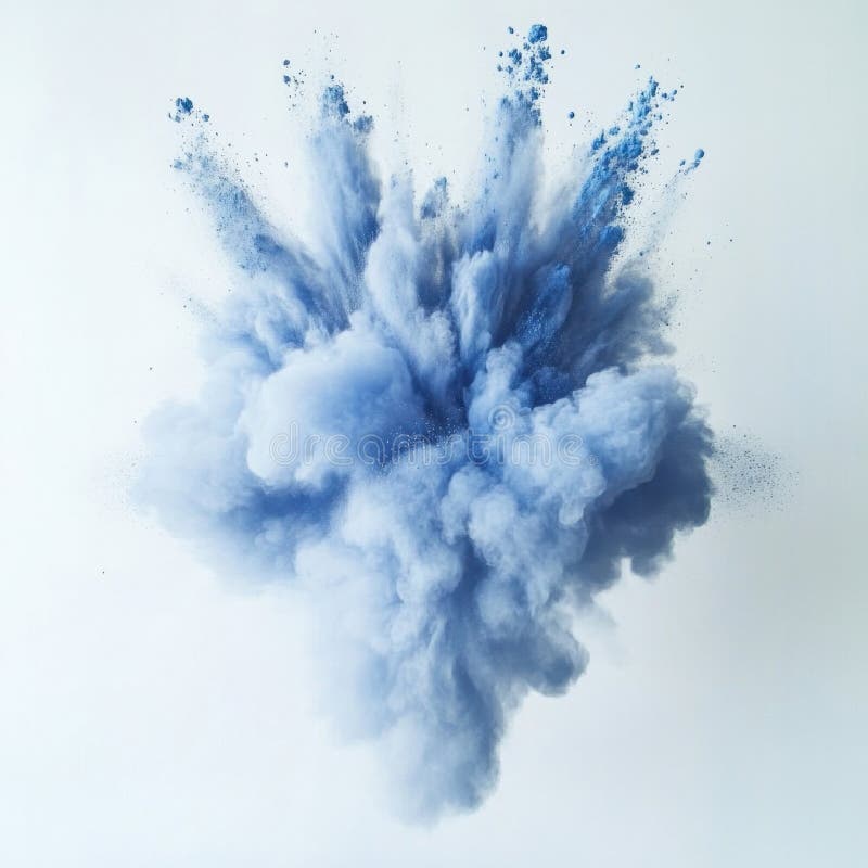 Slowly Spreading Light Blue Blue Powder Splash Ink Cloud Creates a ...