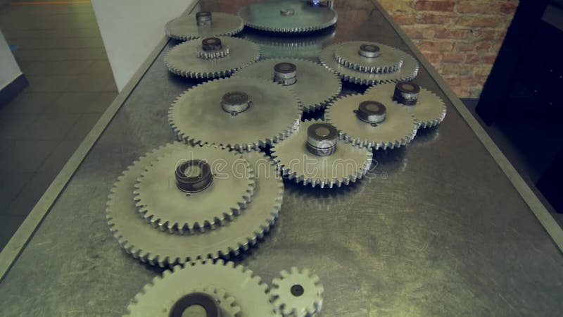 Slowly Turning Big Cogs in the Children S Science Center Stock Video ...
