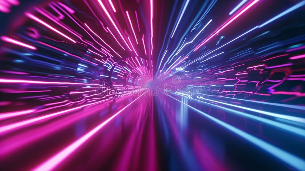 A Slowmotion Closeup of Neon Lights Flashing in a Rhythmic Pattern ...