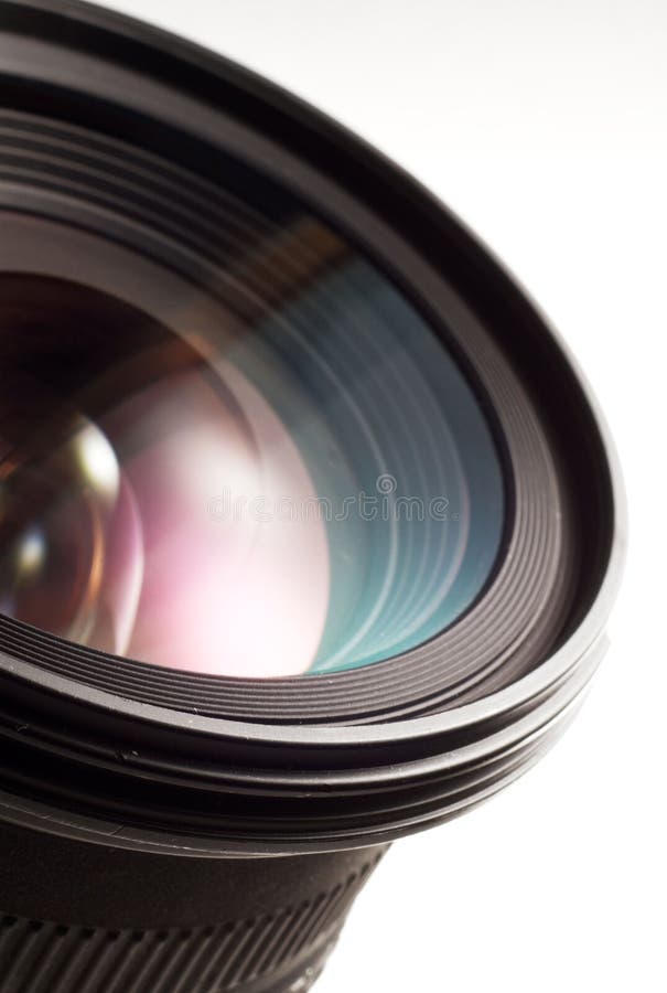 SLR Camera Lens on White Isolated Background Stock Image - Image of ...