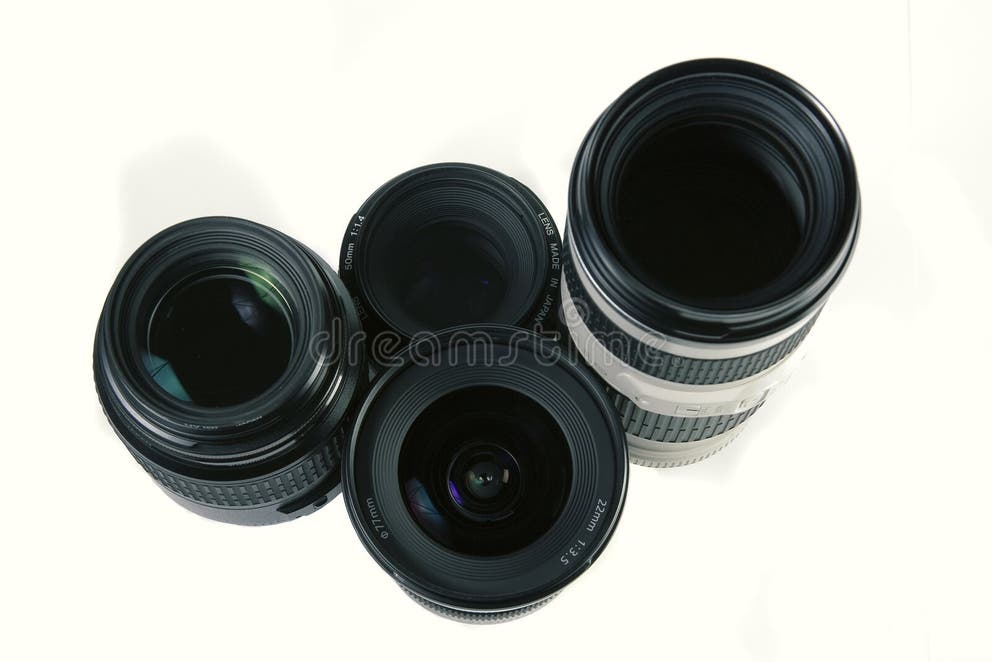 SLR Lenses stock image. Image of isolated, focus, lens - 4572971