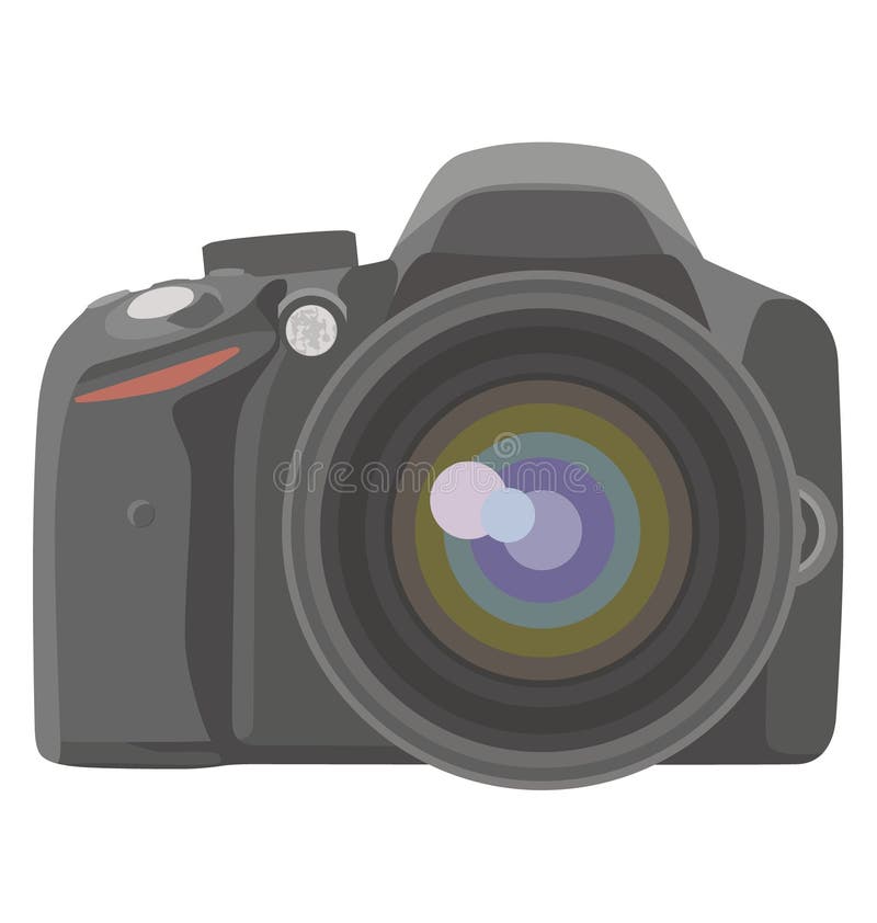 SLR photo camera stock vector. Illustration of black - 36315385