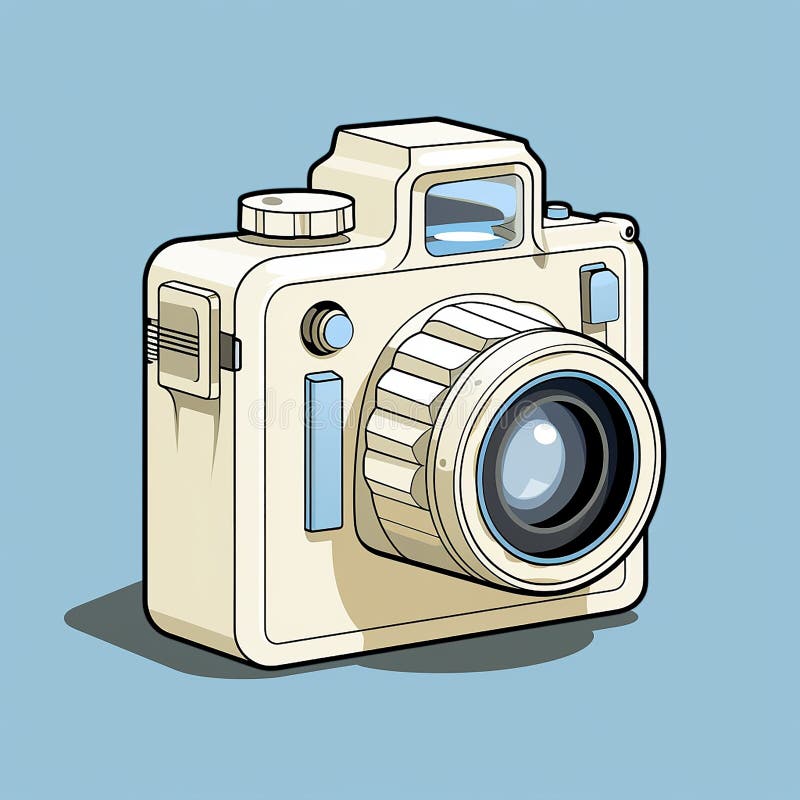 SLR Style Camera Illustration, Isolated. Stock Illustration ...