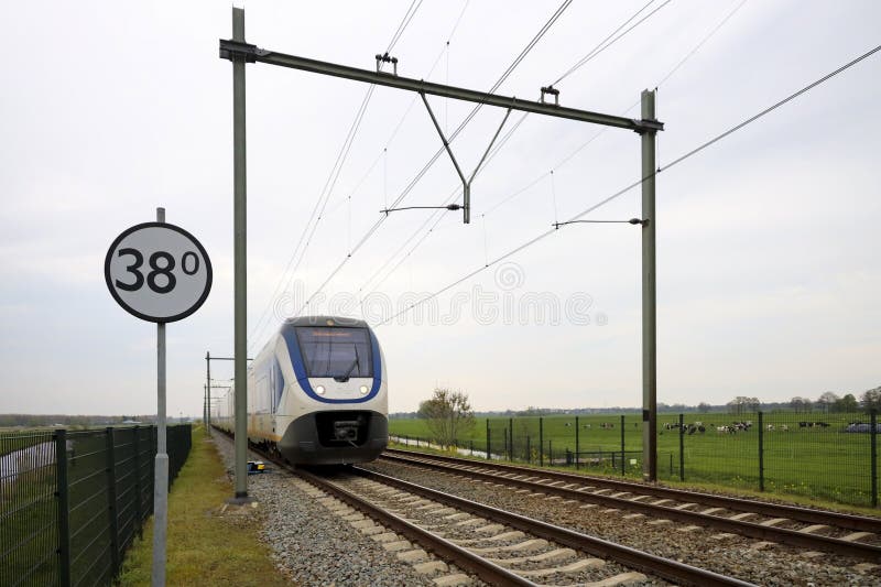 SLT Local Commuter Train on Track between Gouda and Rotterdam Editorial ...