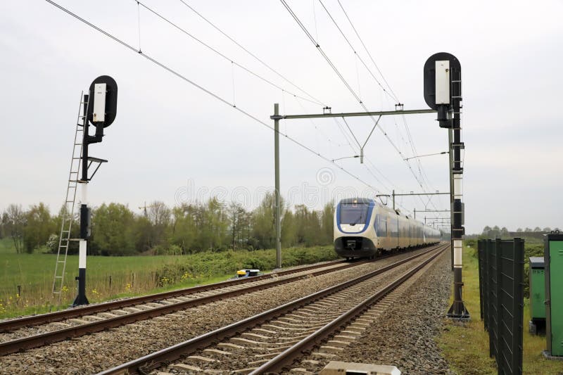 SLT Local Commuter Train on Track between Gouda and Rotterdam Editorial ...