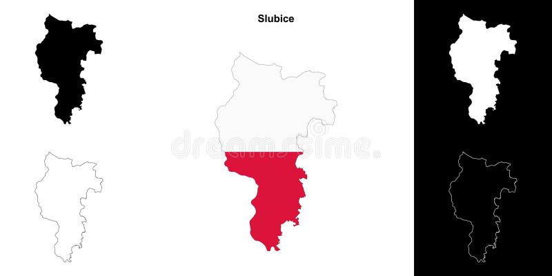Slubice outline map stock illustration. Illustration of territory ...