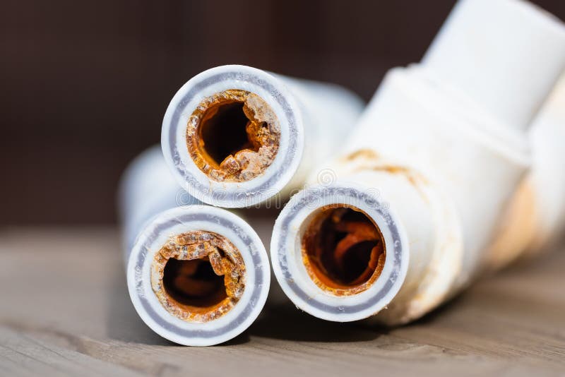 Sludge Polypropylene Plumbing Pipes with Rust and Limescale. Corrosion ...