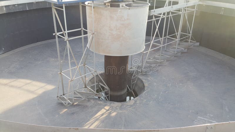 Sludge Scraper Secoundary Clarifier and Shadow in Water Stock Photo ...