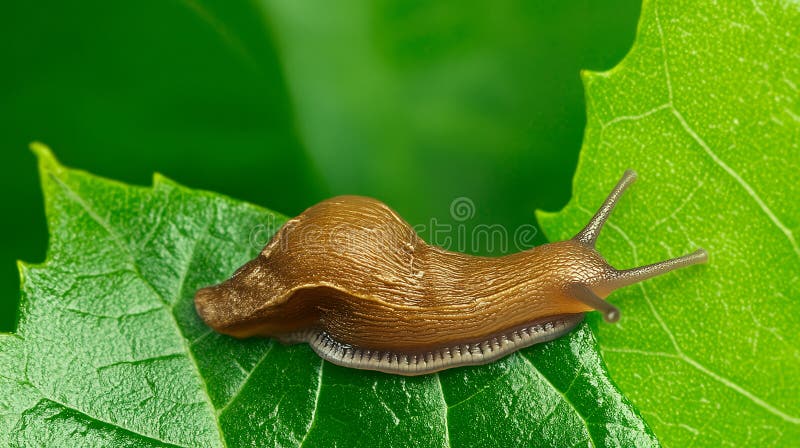Slug on a Leaf stock photo. Image of fresh, organic - 345238908