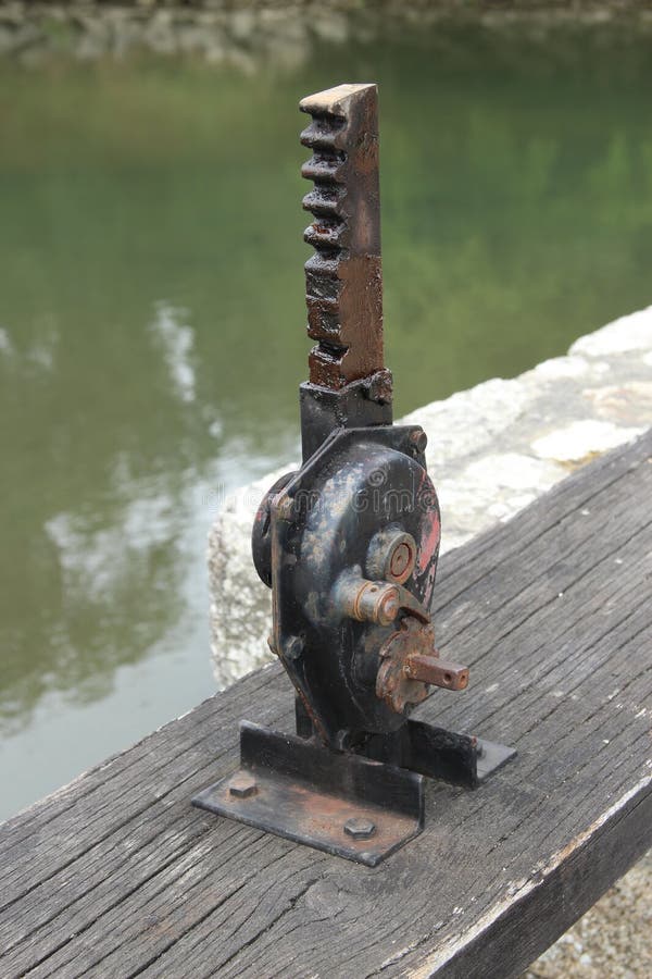 Sluice gate lift stock image. Image of water, brittany - 57664363