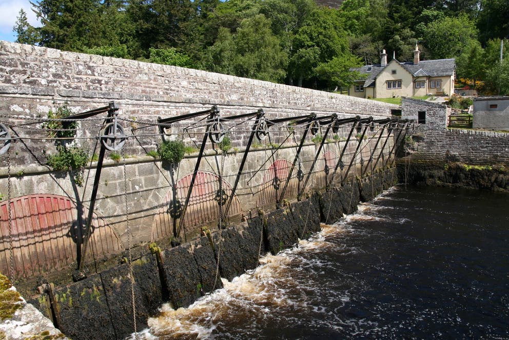 Sluice Gates, Loch Fleet stock image. Image of arch, earth - 19610949