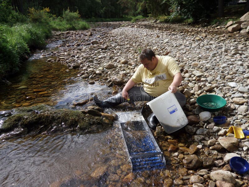 Sluicing for Gold stock image. Image of rock, geologic - 85011585