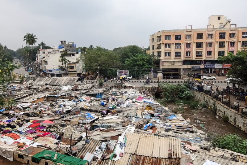 Slum Area in Bangalore, India Editorial Stock Photo - Image of asian ...