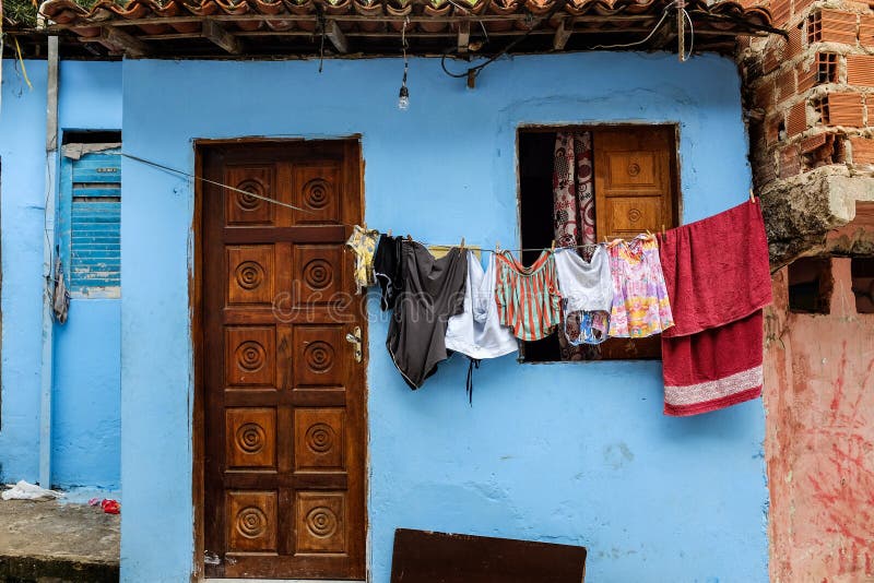 Slum house stock image. Image of drying, colorful, tropical - 58810137