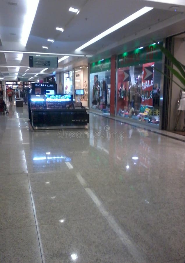 A ABC Shopping Mall Hallway with Polished Marble Flooring and Ceiling ...