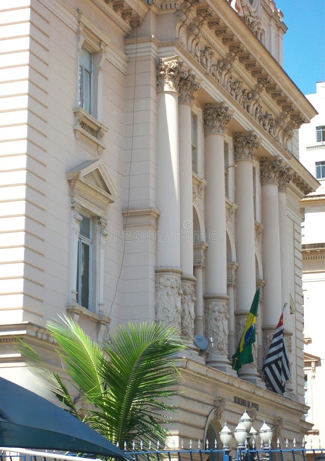 Neoclassical Building Facade Adorned with Tall Corinthian Columns and ...