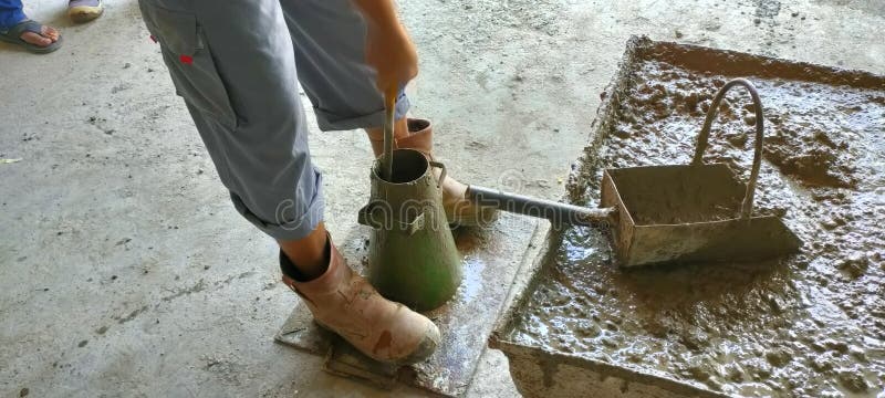 Slump Concrete Mixed for Building Stock Photo - Image of food, hand ...
