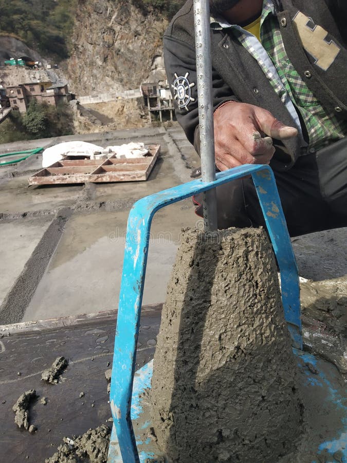 Slump Test for Fresh Concrete Stock Photo - Image of material, manual ...