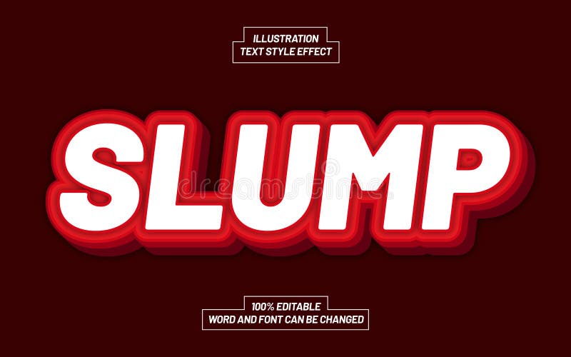 Slump Red Text Style Effect Stock Vector - Illustration of light ...