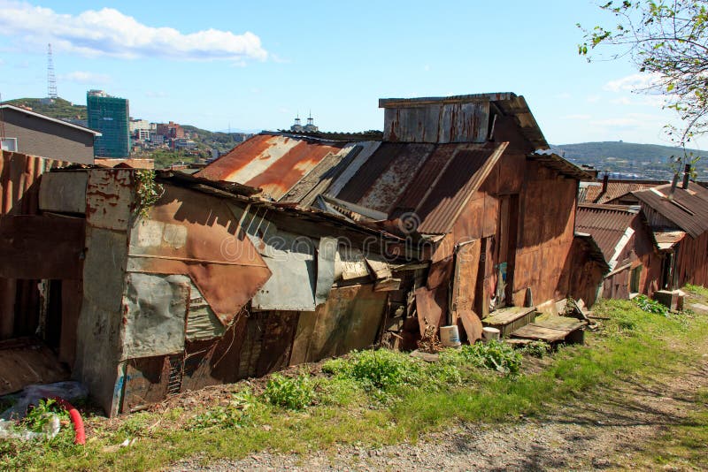 Slums on the Hill Eagle`s Nest in the Center of Vladivostok Stock Photo ...