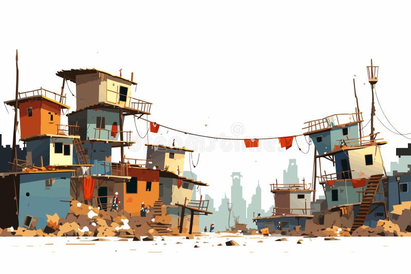 Slums Isolated Vector Style Illustration Stock Vector - Illustration of ...