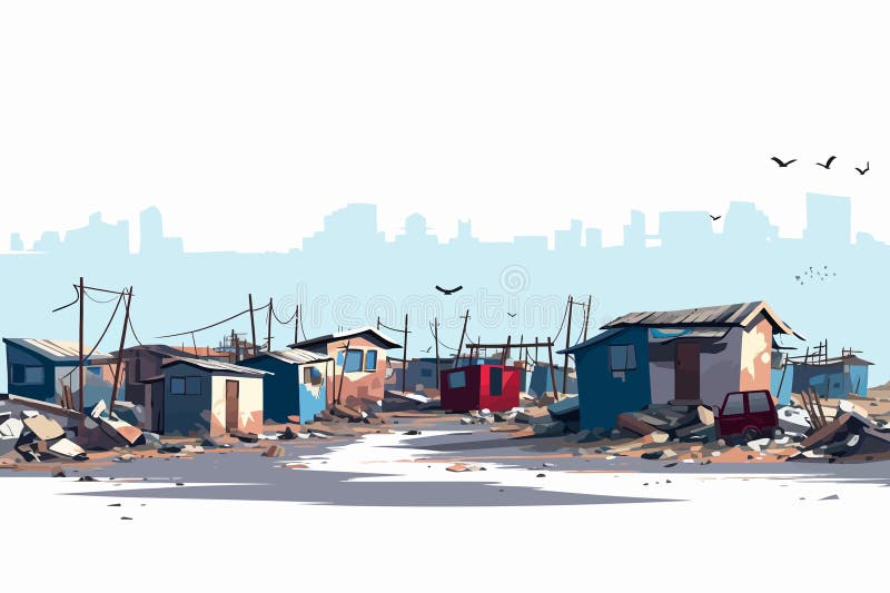 Slums Isolated Vector Style Illustration Stock Vector - Illustration of ...