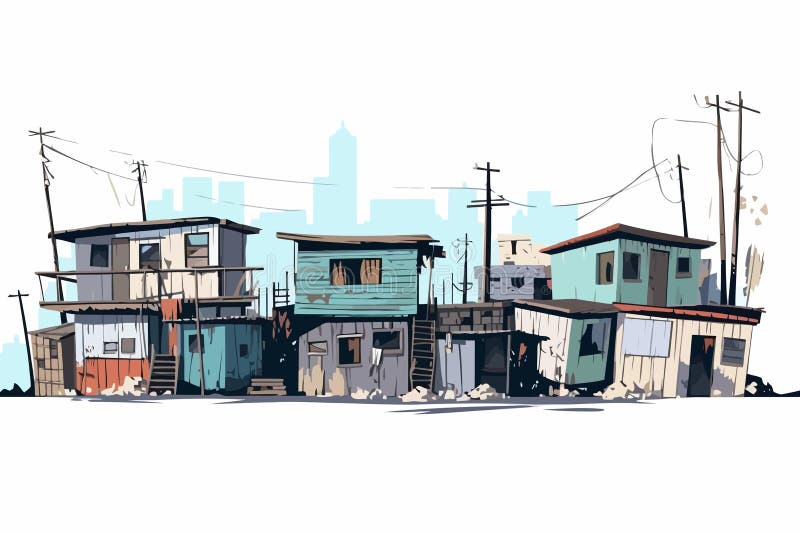 Slums Isolated Vector Style Illustration Stock Vector - Illustration of ...