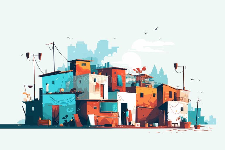 Slums Isolated Vector Style Illustration Stock Vector - Illustration of ...
