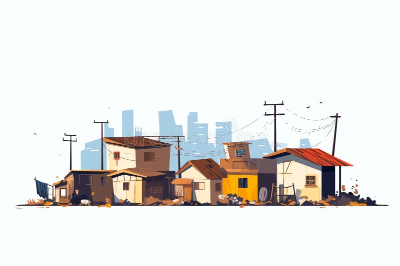 Slums Isolated Vector Style Illustration Stock Vector - Illustration of ...