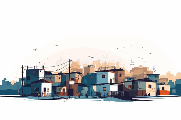 Slums Isolated Vector Style Illustration Stock Vector - Illustration of ...