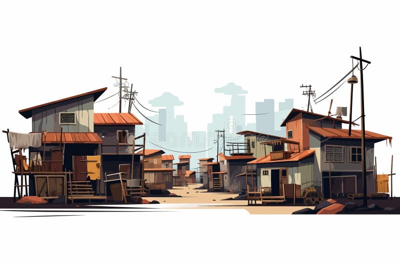 Slums Isolated Vector Style Illustration Stock Vector - Illustration of ...