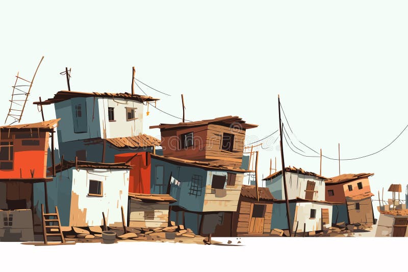 Slums Isolated Vector Style Illustration Stock Vector - Illustration of ...