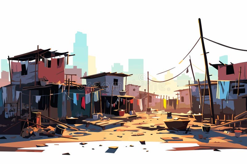 Slums Isolated Vector Style Illustration Stock Vector - Illustration of ...