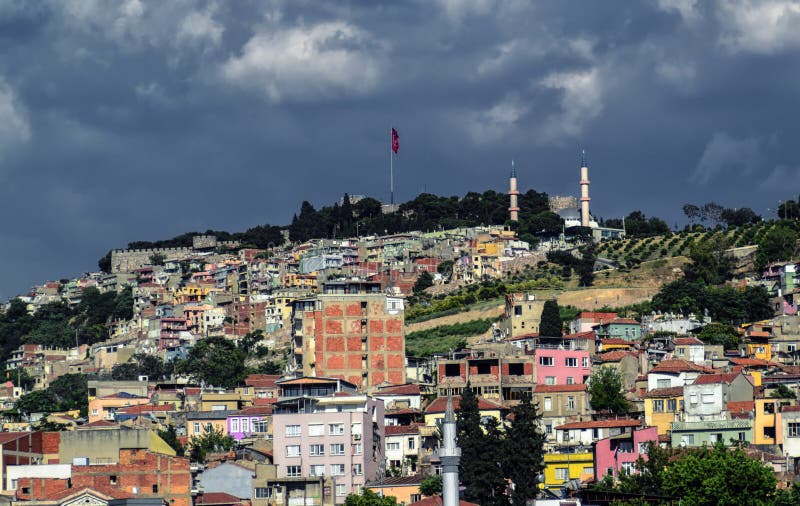 Slums of Izmir, Turkey. editorial stock image. Image of konak - 196054769